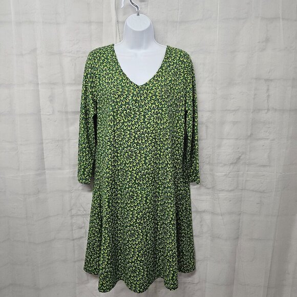 new directions | Dresses | New Directions Dress Green Retro Floral Boho ...